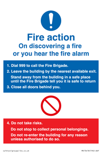 Basic Fire Action Notice from Safety Sign Supplies