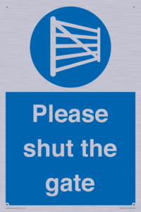 Please shut the gate from Safety Sign Supplies