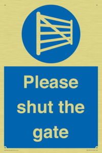 Please shut the gate from Safety Sign Supplies