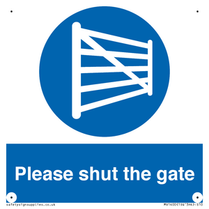 Please shut the gate from Safety Sign Supplies