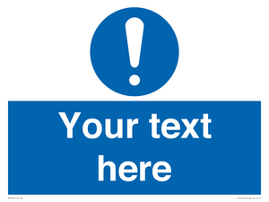 Custom mandatory sign - MV3002