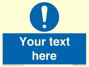 Custom mandatory sign - MV3002