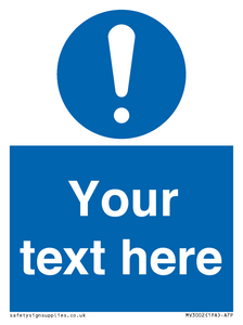 Custom mandatory sign - MV3002