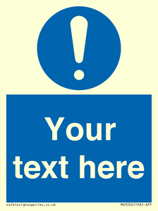 Custom mandatory sign - MV3002