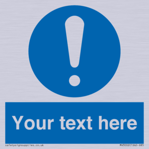 Custom mandatory sign - MV3002