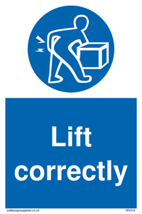 lift correctly from Safety Sign Supplies