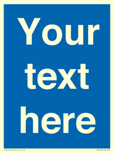 Custom Blank mandatory (blue) Sign from Safety Sign Supplies