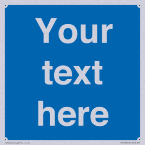 Custom Blank mandatory (blue) Sign from Safety Sign Supplies