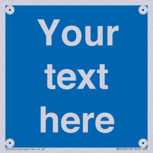 Custom Blank mandatory (blue) Sign from Safety Sign Supplies