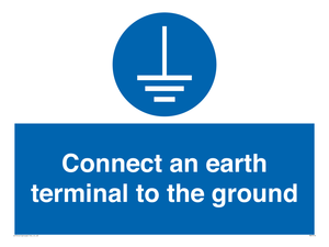 Connect an earth terminal to the ground from Safety Sign Supplies