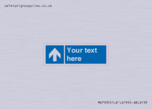 Custom Mandatory directional sign, blue arrow up from Safety Sign Supplies
