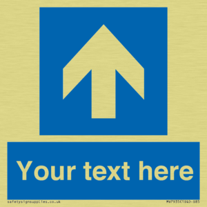 Custom Mandatory directional sign, blue arrow up from Safety Sign Supplies