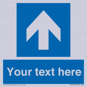 Custom Mandatory directional sign, blue arrow up from Safety Sign Supplies
