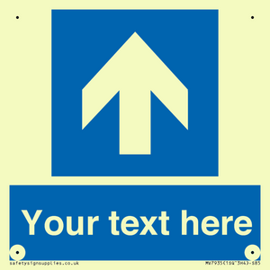 Custom Mandatory directional sign, blue arrow up from Safety Sign Supplies