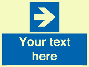 Custom Mandatory directional sign, blue arrow right from Safety Sign ...