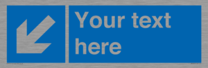 Custom Mandatory directional sign, blue arrow down and left from Safety ...
