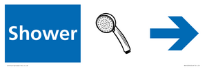 Shower Illustrated Dementia Friendly Sign NHS Style Blue with arrows ...