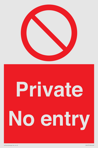 Private No Entry from Safety Sign Supplies