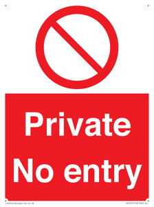Private No Entry from Safety Sign Supplies
