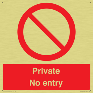 Private No Entry from Safety Sign Supplies