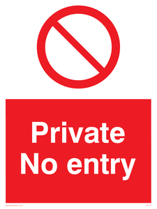 Private No Entry sign from Safety Sign Supplies