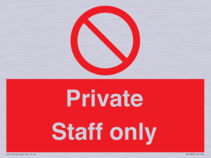 Private Staff Only from Safety Sign Supplies