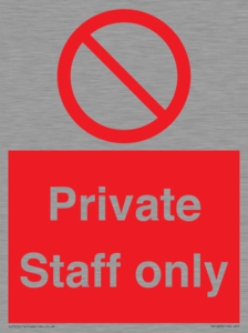 Private Staff Only from Safety Sign Supplies