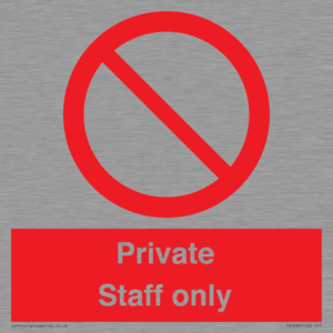 Private Staff Only from Safety Sign Supplies