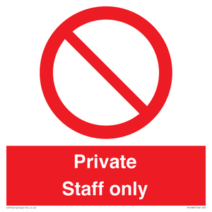 Private Staff Only from Safety Sign Supplies