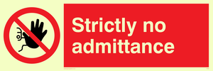 strictly no admittance from Safety Sign Supplies