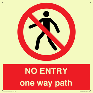 NO ENTRY one way path from Safety Sign Supplies