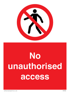 No unauthorised access from Safety Sign Supplies