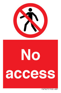 No access from Safety Sign Supplies