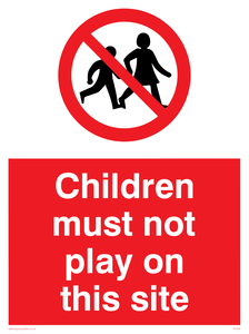 children must not to play on this site from Safety Sign Supplies