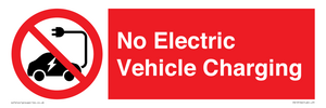 No Electric Vehicle Charging from Safety Sign Supplies