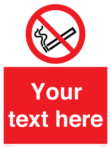 Custom no smoking sign from Safety Sign Supplies