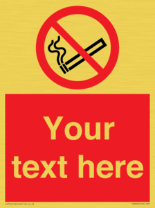 Custom no smoking sign from Safety Sign Supplies