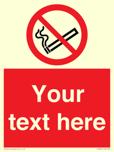 Custom no smoking sign from Safety Sign Supplies