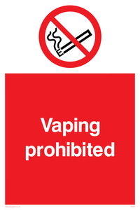 Vaping prohibited sign from Safety Sign Supplies