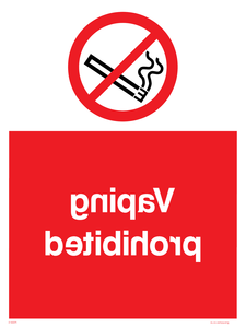 Vaping prohibited from Safety Sign Supplies