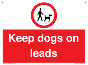 Keep dogs on leads from Safety Sign Supplies