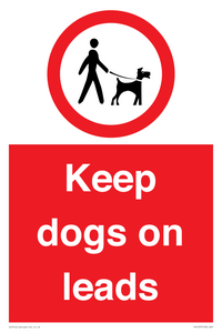 Keep dogs on leads from Safety Sign Supplies