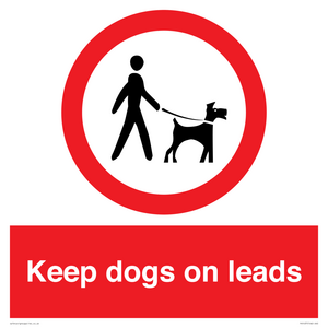 Keep dogs on leads from Safety Sign Supplies