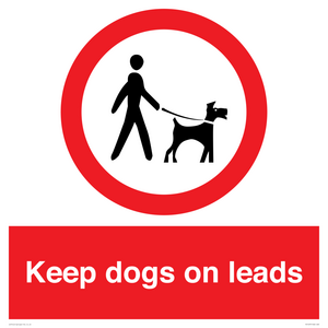 Keep dogs on leads from Safety Sign Supplies
