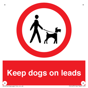 Keep dogs on leads from Safety Sign Supplies