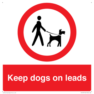 Keep dogs on leads from Safety Sign Supplies