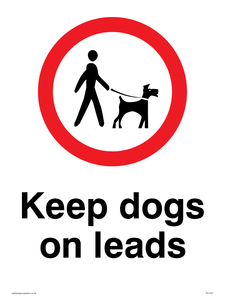 Keep dogs on leads from Safety Sign Supplies