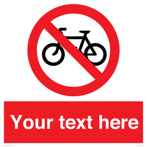 Custom No Cycling Sign from Safety Sign Supplies