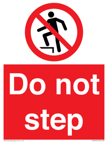 Do not step from Safety Sign Supplies