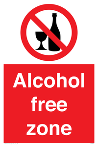 Alcohol free zone from Safety Sign Supplies